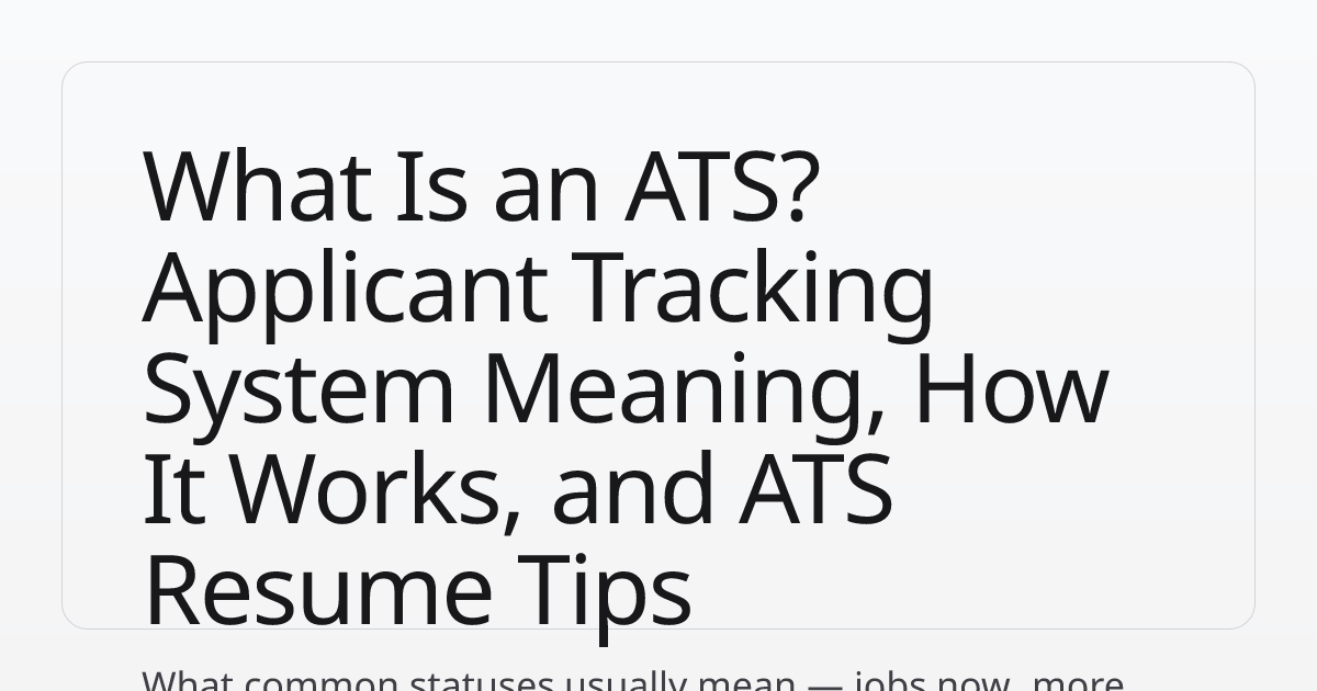 What Is an ATS? Applicant Tracking System Explained | Waiting States